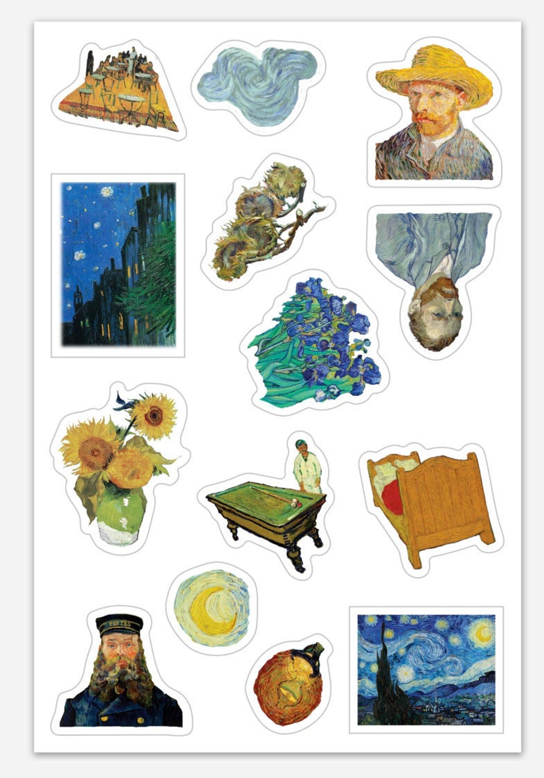 Van Gogh Mini Sticker Pack + Original Art! Die Cut Van Gogh Elements ...