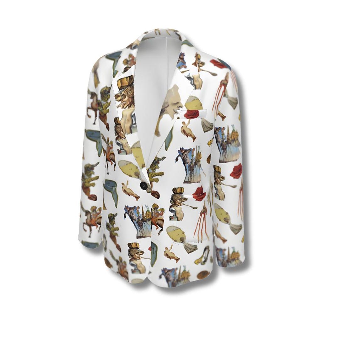 Dali Surrealism Symbols Blazer, Unisex 100% Cotton Sports Coat, Suit ...