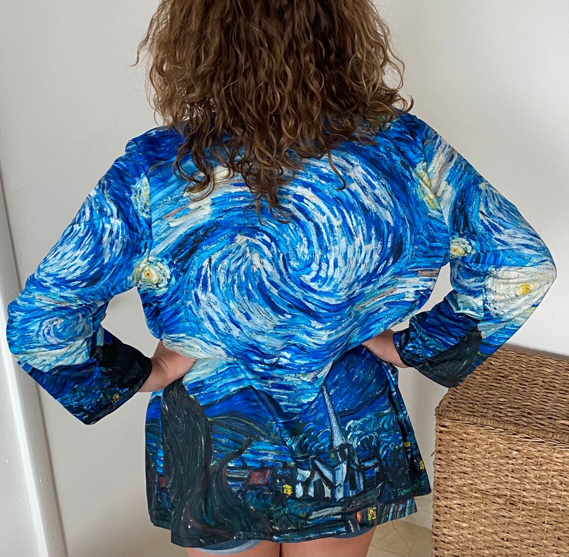 Vincent Van Gogh Starry Night - All-over Print Cardigan- Overshirt ...