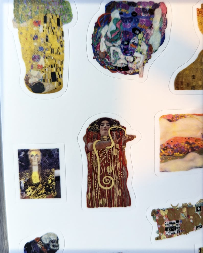 Gustav Klimt Mini Sticker Pack Original Art Die Cut Klimt - Etsy