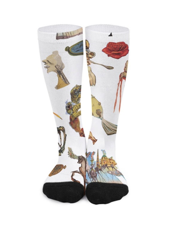 Dali Surrealist Symbols Socks All Over Print Unisex High - Etsy