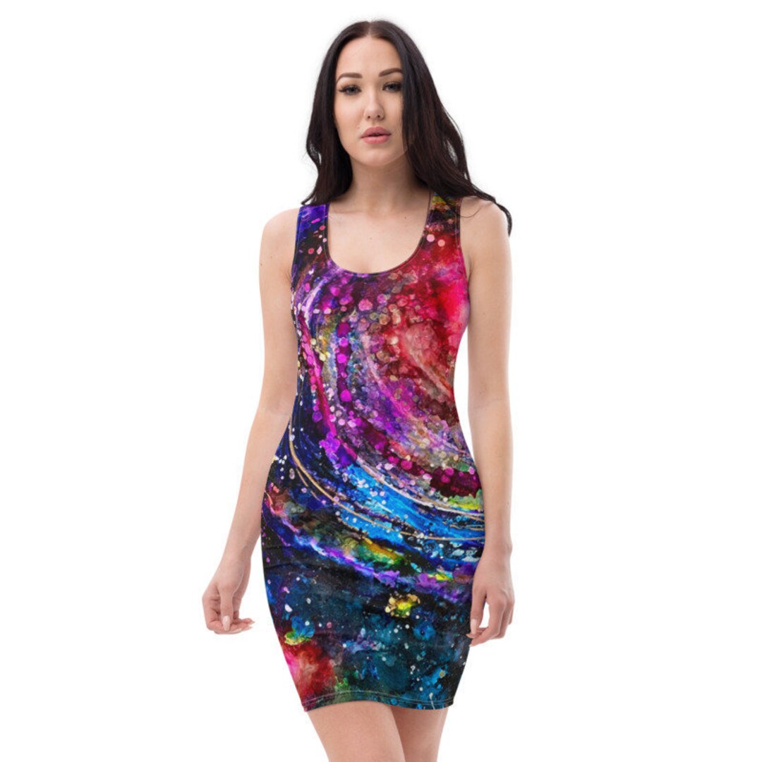 Space Galaxy Dress- Abstract Sublimation Cut & Sew Dress- Artistic ...