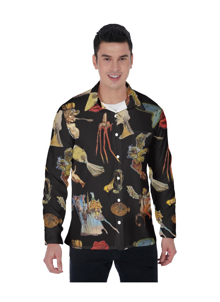 Dali Surrealism Oxford Shirt: All-over Print Long Sleeve Button-up - Etsy