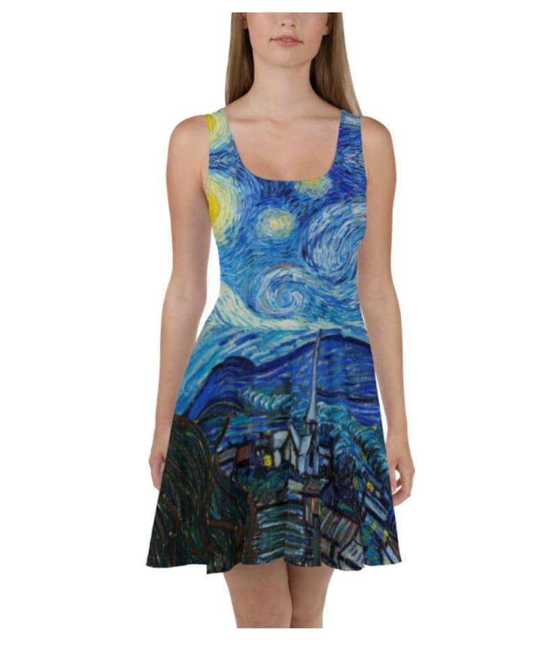 Vincent Van Gogh Starry Night Dress, Painting Skater Dress, All Over ...