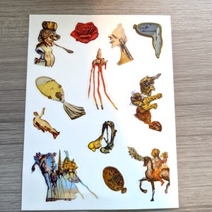 Dali Die Cut Mini Sticker Pack Original Art Salvador Dali Elements ...