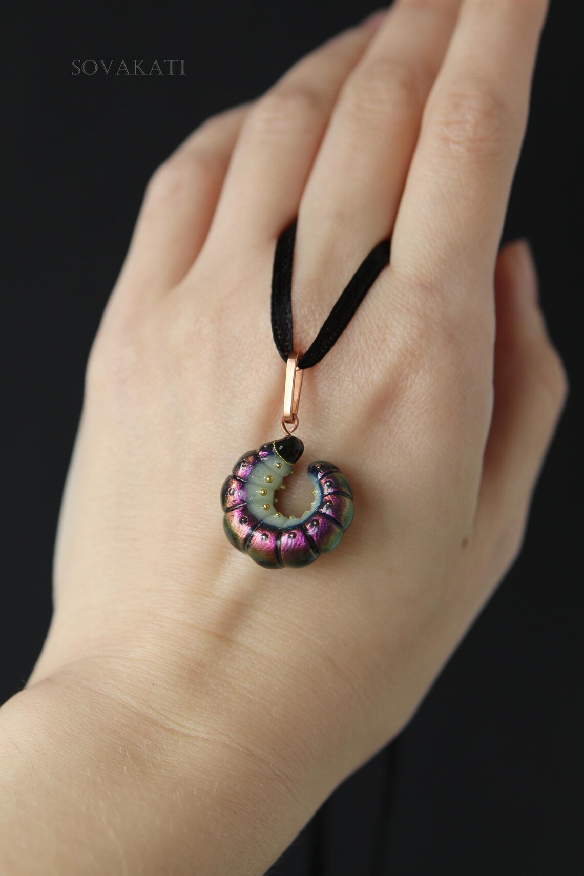 Grub Worm Pendant Pupa Pendant Beetle Jewelry Сaterpillar Charm ...