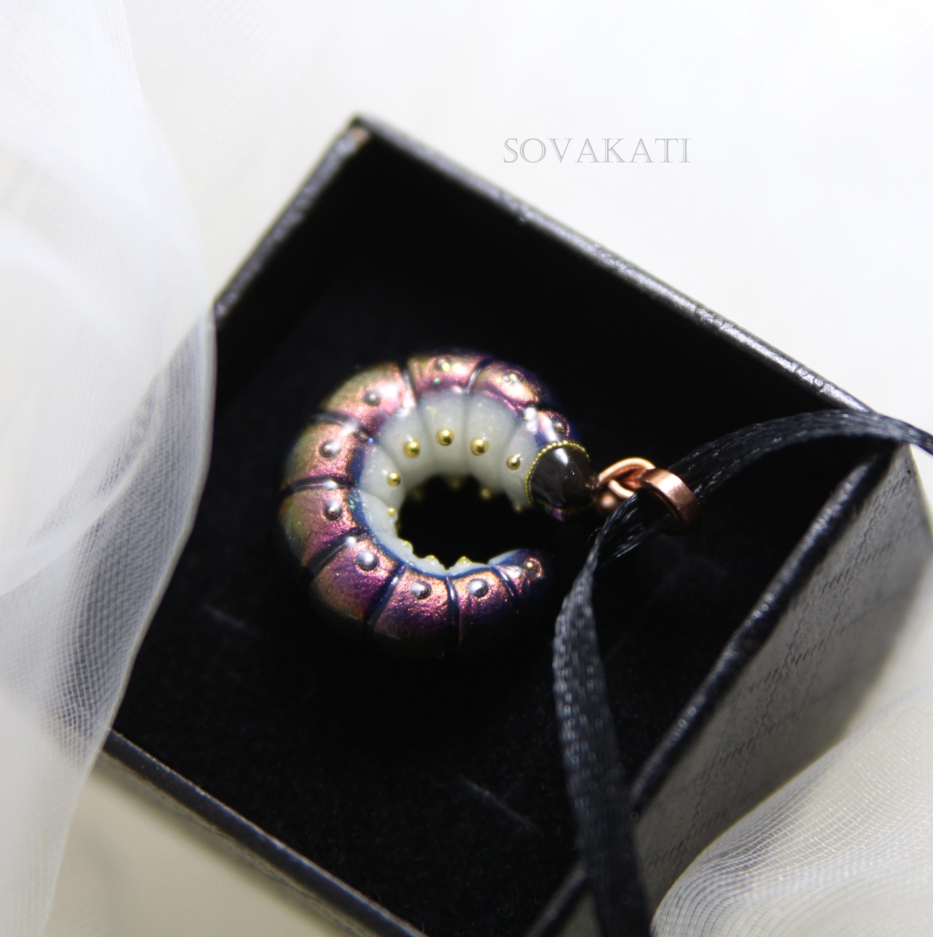 Grub Worm Pendant Pupa Pendant Beetle Jewelry Сaterpillar Charm ...