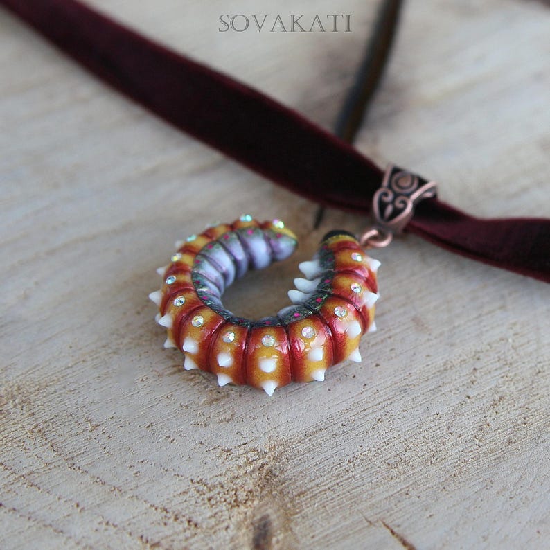 Fancy Grub Worm Pendant Pupa Pendant Tiny Animal Totem Gift Insect ...