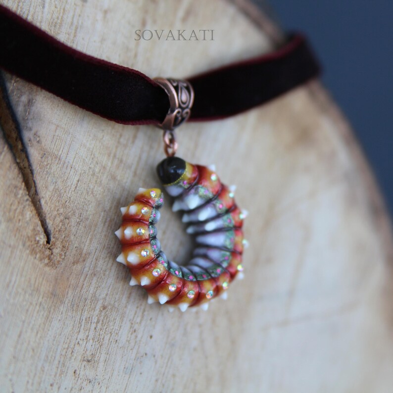 Fancy Grub Worm Pendant Pupa Pendant Tiny Animal Totem Gift Insect ...
