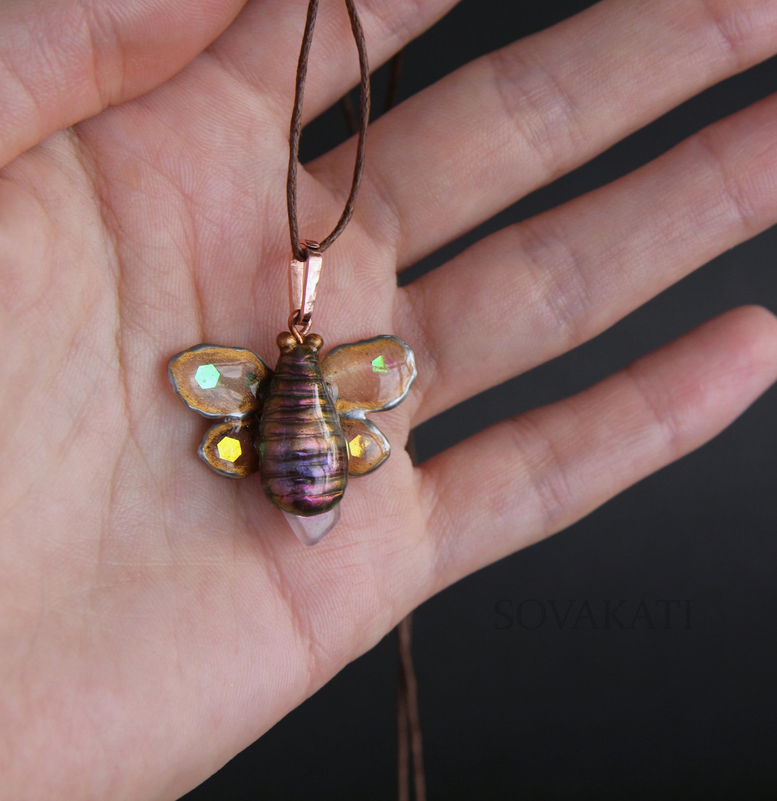 Whimsy Honey Bee Fly Totem Necklace Cute Tiny Insect Lover Jewelry ...