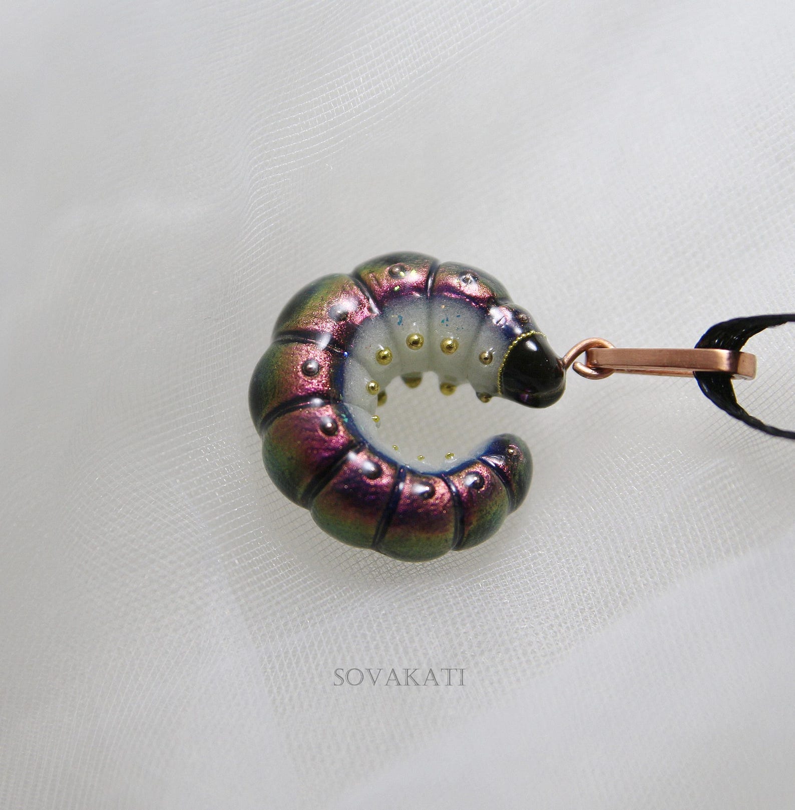 Grub Worm Pendant Pupa Pendant Beetle Jewelry Сaterpillar Charm ...