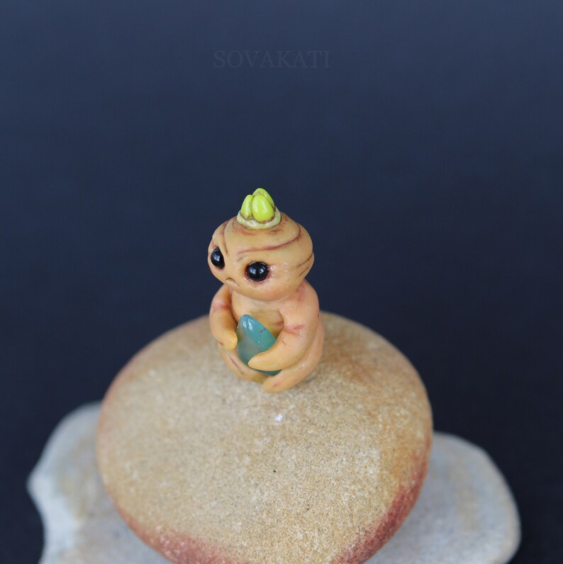 Mandragora Baby Bulb Polymer Clay Mandrake Root Figurine Polymer Clay ...