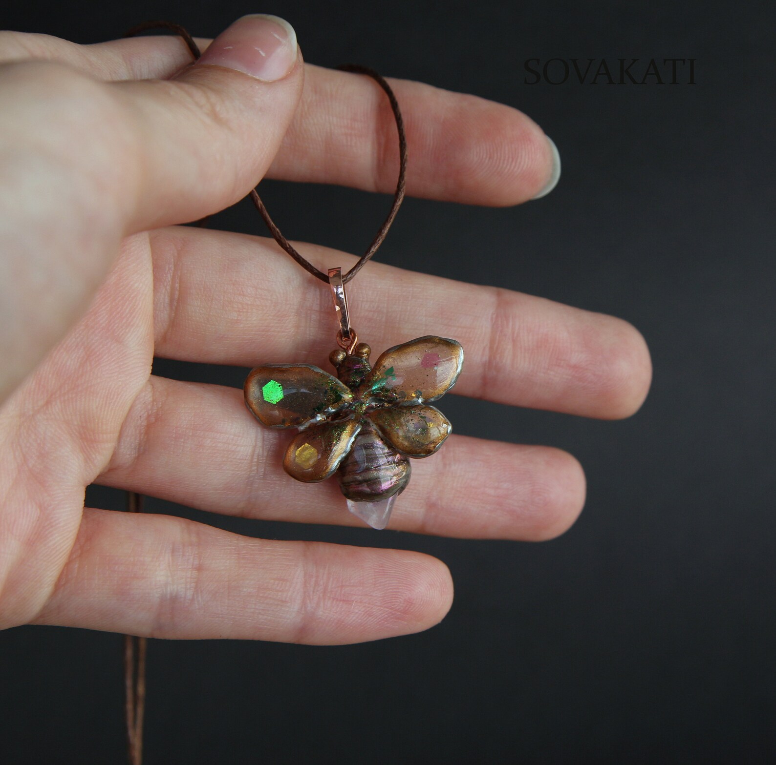 Whimsy Honey Bee Fly Totem Necklace Cute Tiny Insect Lover Jewelry ...