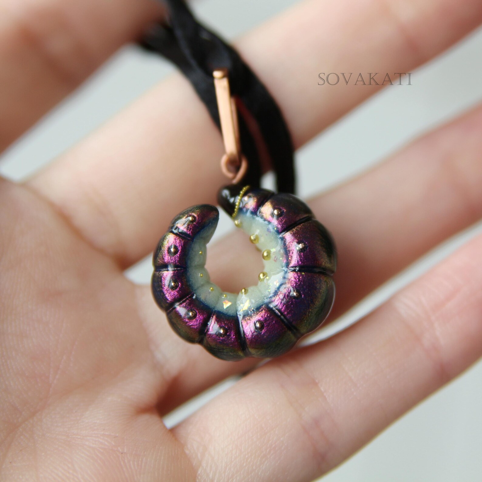 Grub Worm Pendant Pupa Pendant Beetle Jewelry Сaterpillar Charm ...