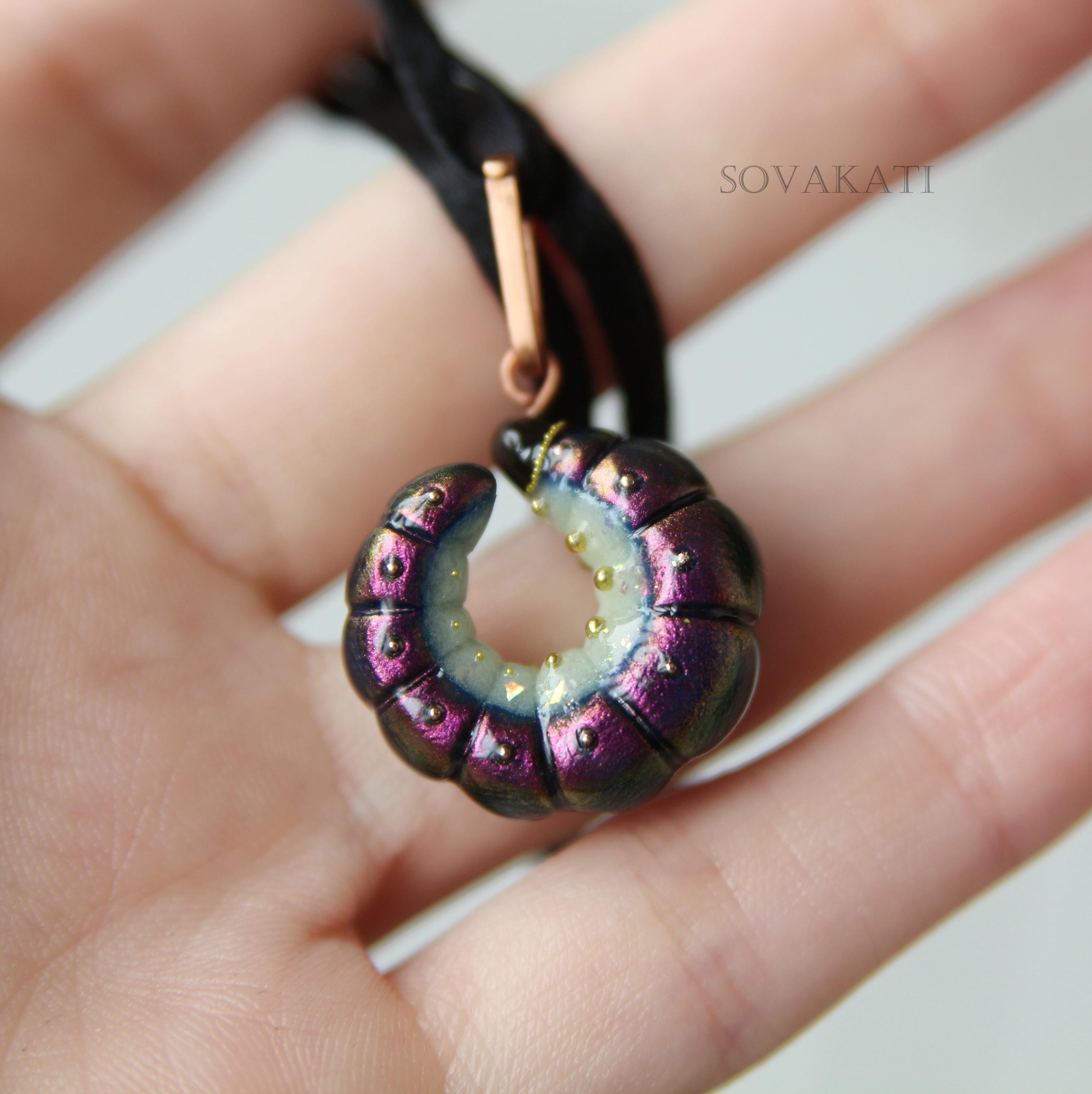 Grub Worm Pendant Pupa Pendant Beetle Jewelry Сaterpillar Charm ...