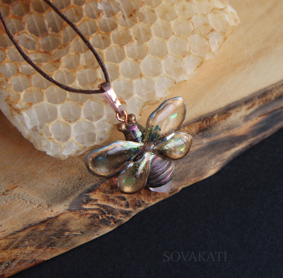 Whimsy Honey Bee Fly Totem Necklace Cute Tiny Insect Lover Jewelry ...