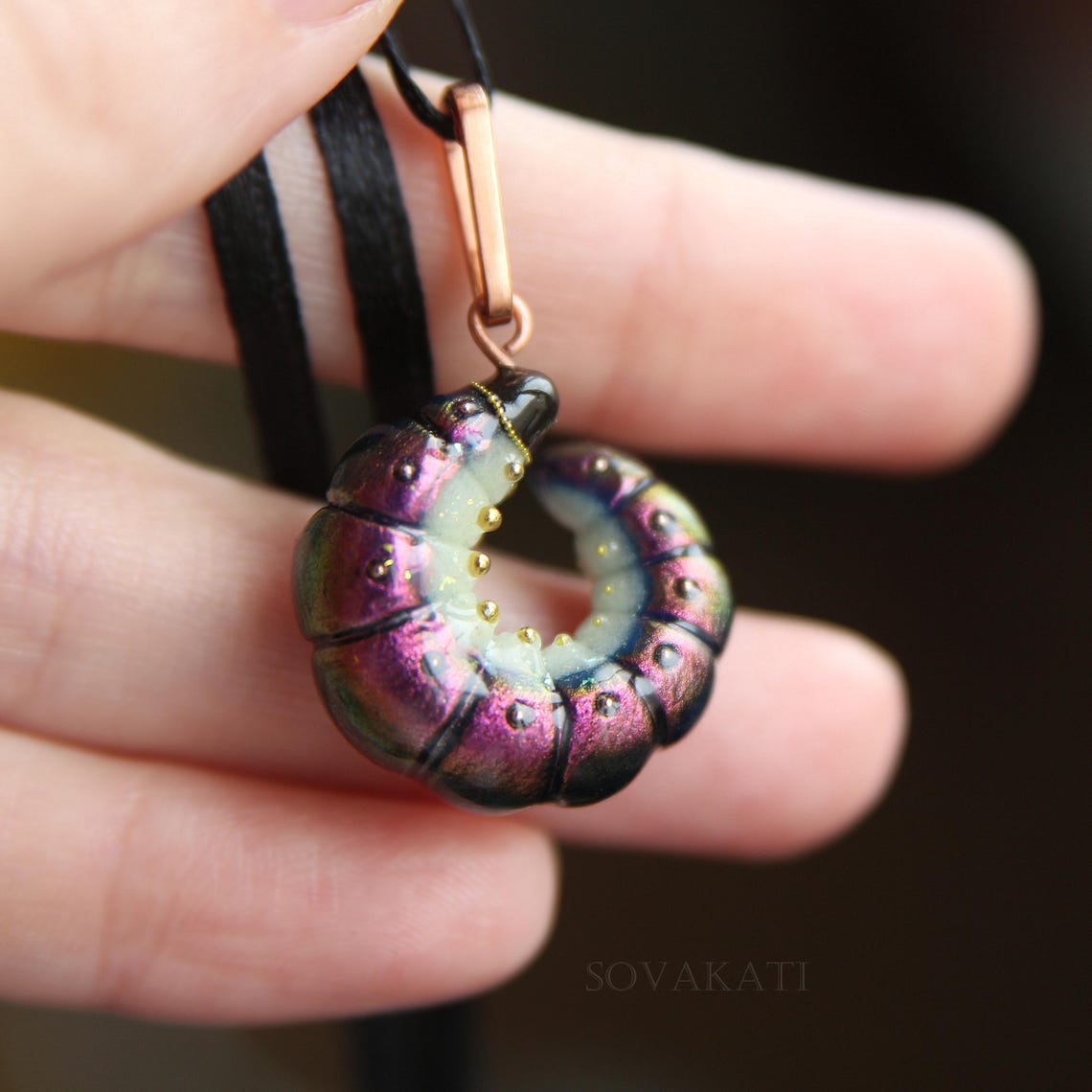 Grub Worm Pendant Pupa Pendant Beetle Jewelry Сaterpillar Charm ...