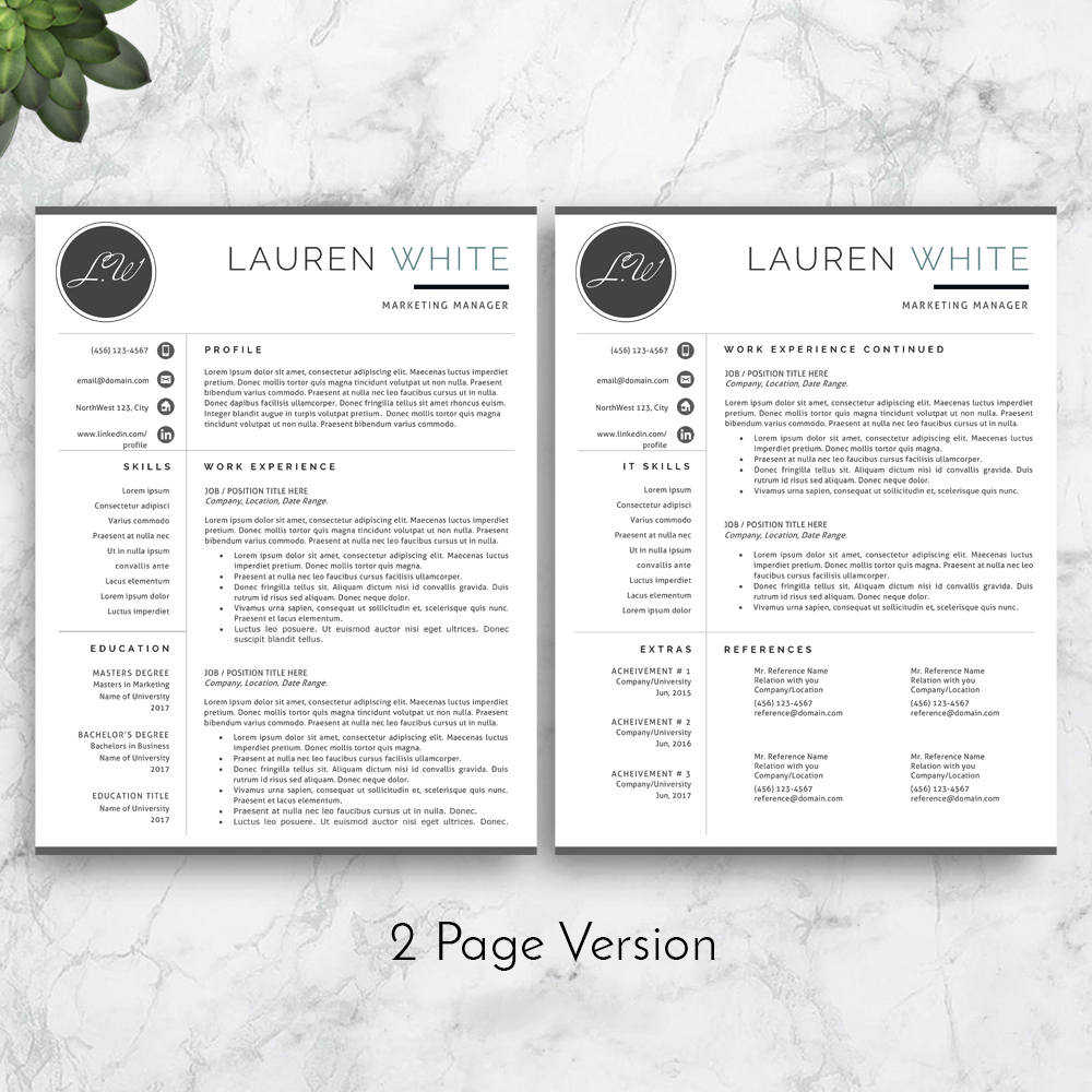 SALE: Resume Template, Professional Resume Template for Word and Pages ...
