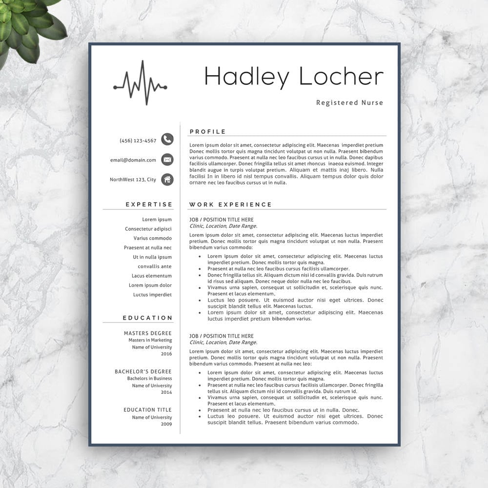 Nurse Resume Template, Nursing Resume, Professional Nursing Resume ...