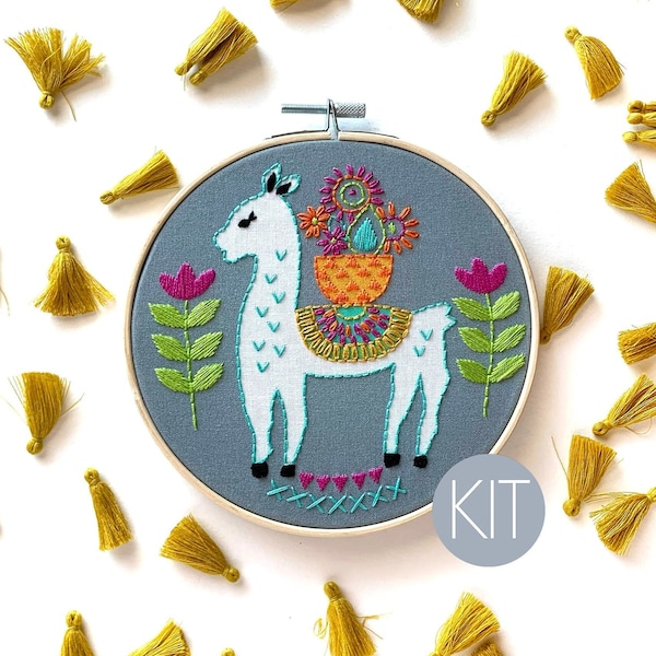 Llama Embroidery Design - Etsy