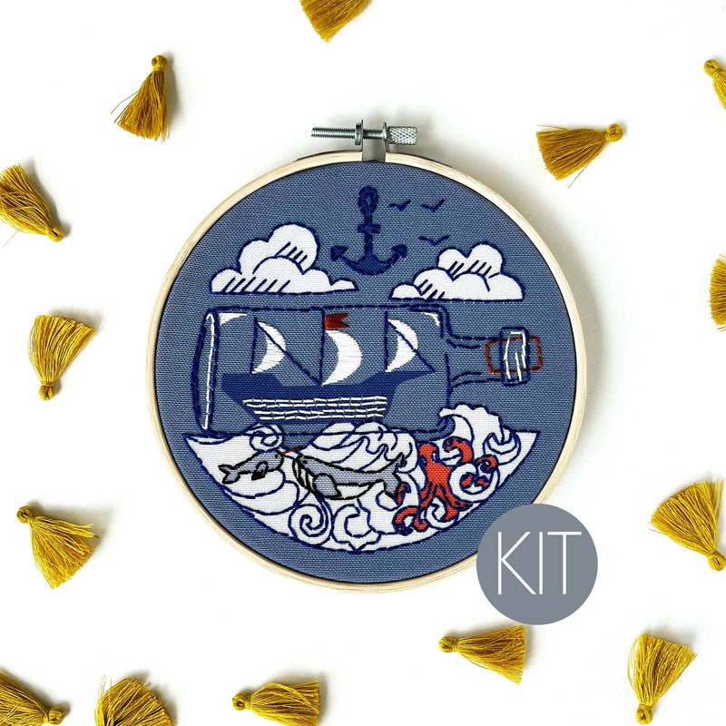 Ship Embroidery - Etsy