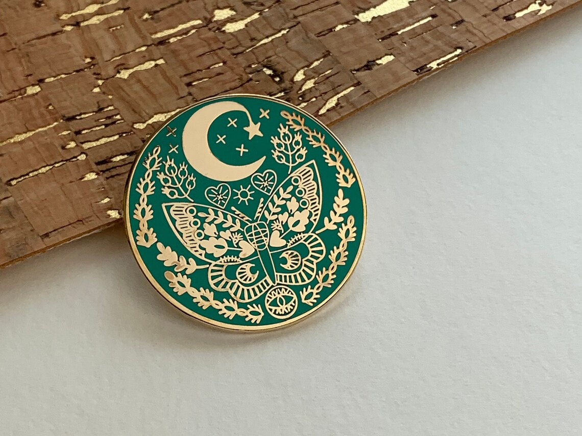 Lunar Moth Enamel Pin - Etsy