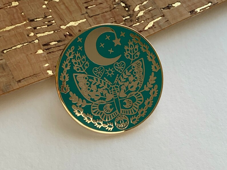 Lunar Moth Enamel Pin - Etsy