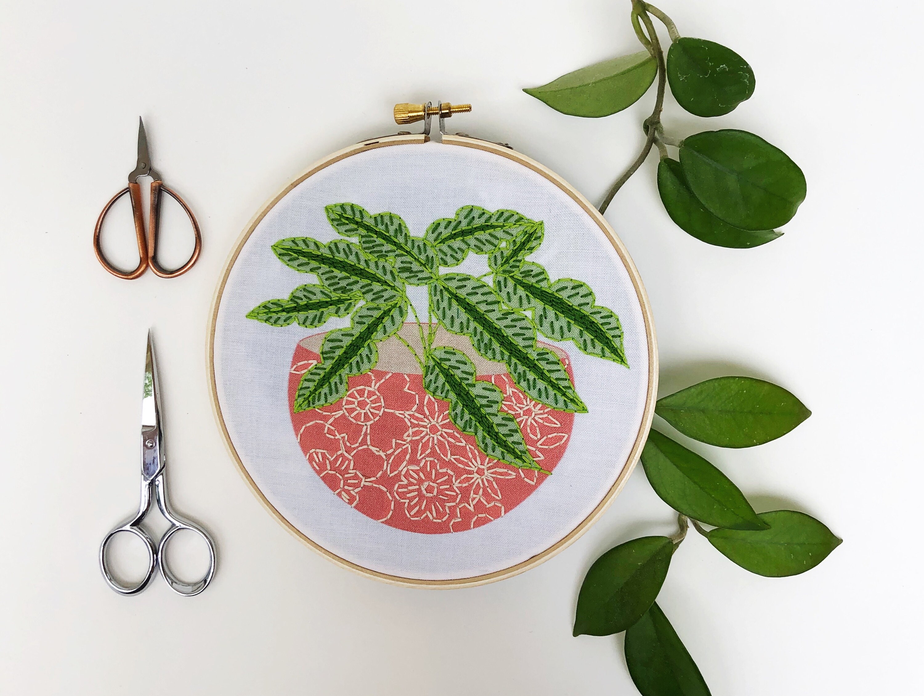 Pink Flower Pot Embroidery Kit - Etsy