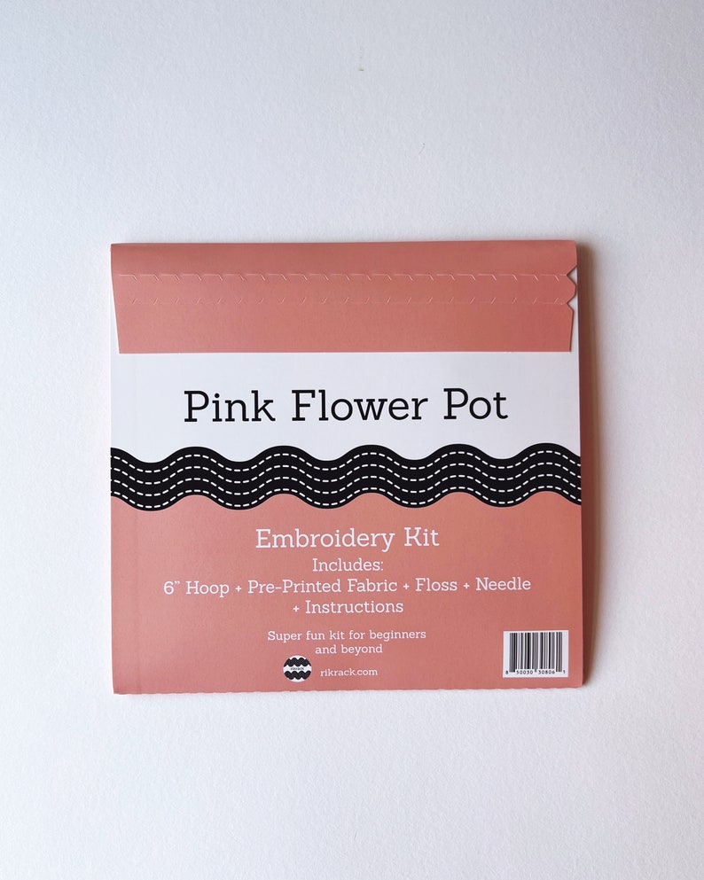 Pink Flower Pot Embroidery Kit - Etsy