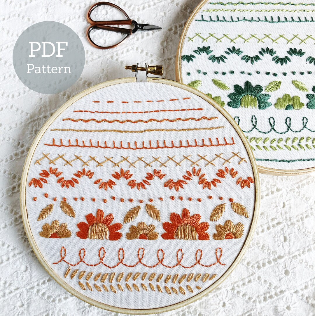 Embroidery Sampler Video and PDF Download - Etsy