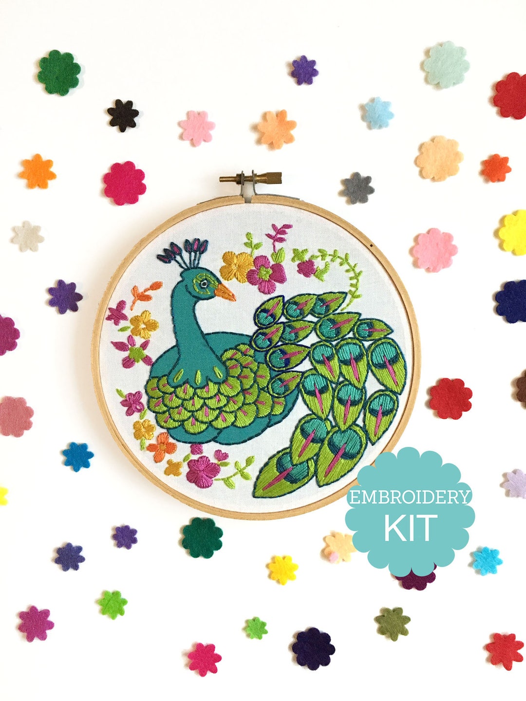 Peacock Embroidery Kit - Etsy