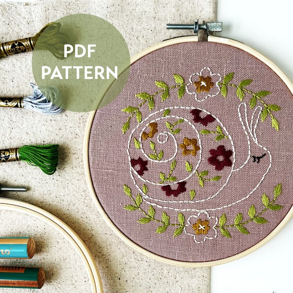 Snail Embroidery - Etsy