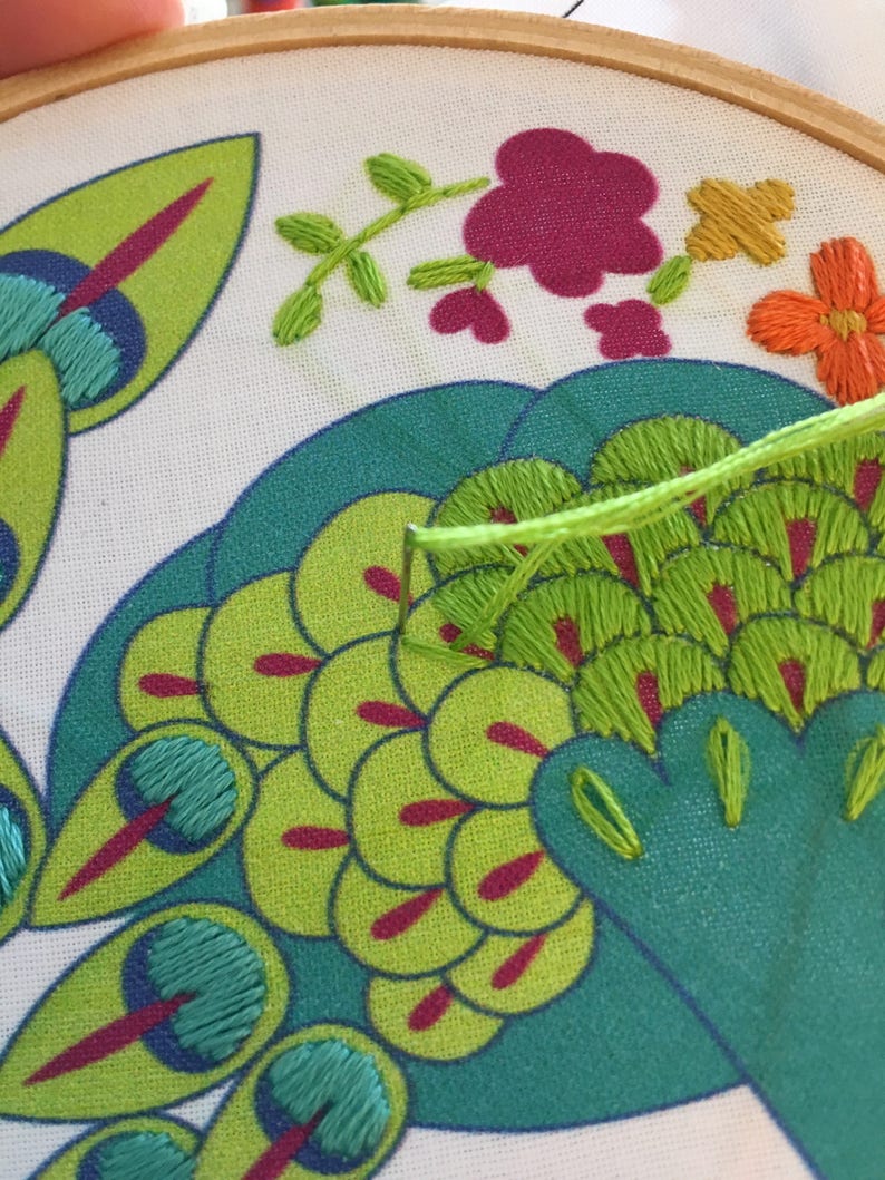 Peacock Embroidery Kit - Etsy India