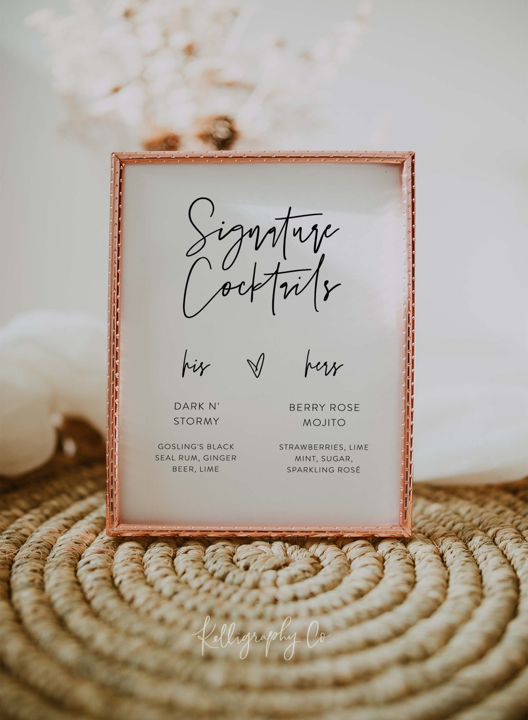 GWEN Signature Cocktails Wedding Bar Drink Menu Party Reception ...