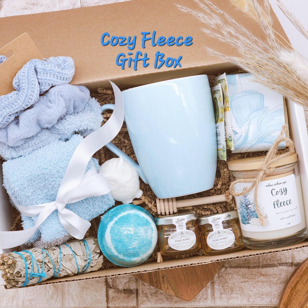 Cozy Fleece Gift Box/ Christmas Gift Box for Her/ Hygge Gift Basket ...