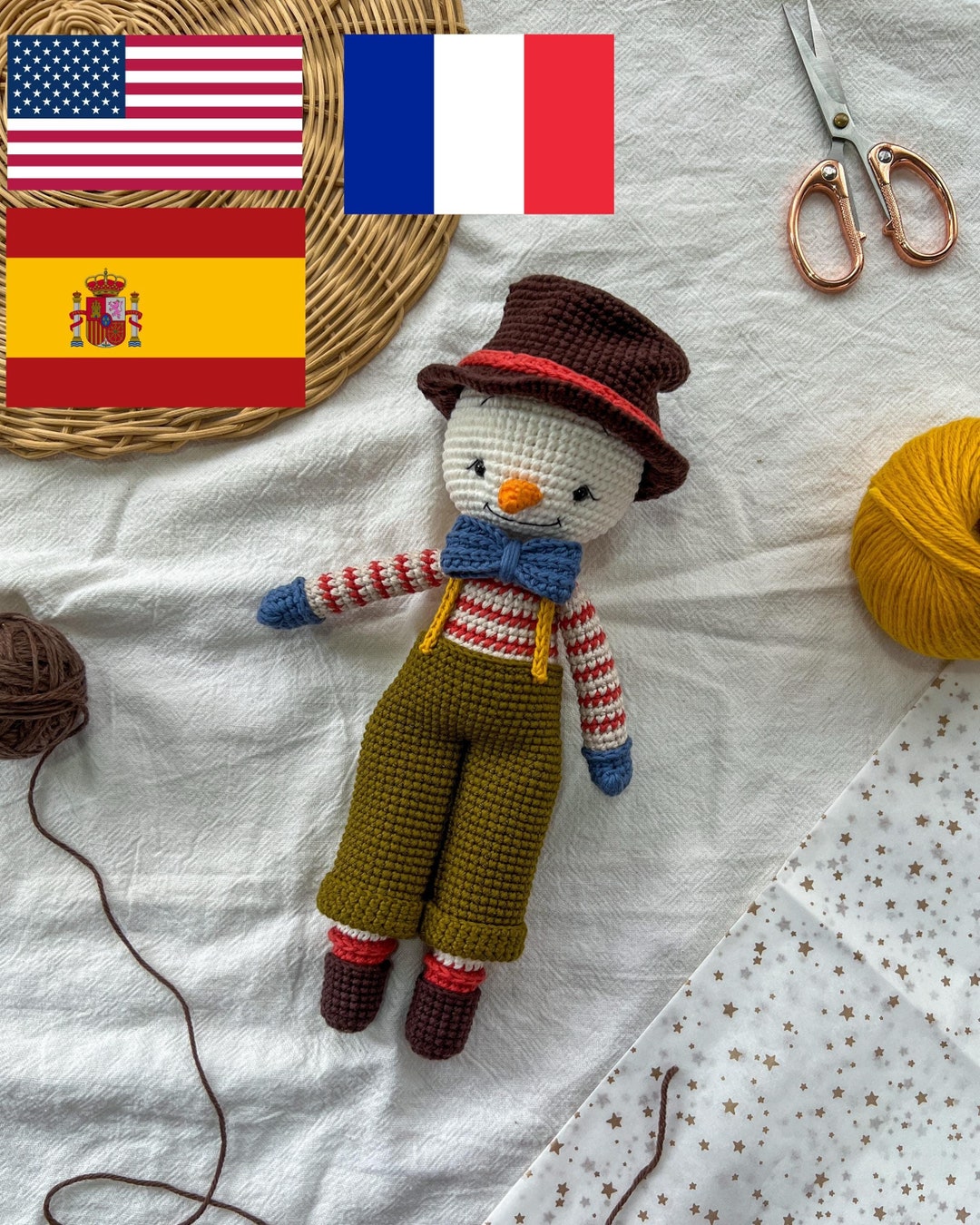 Amigurumi Snowman Pattern, Snowman Plush Pattern, Crochet Snowman ...