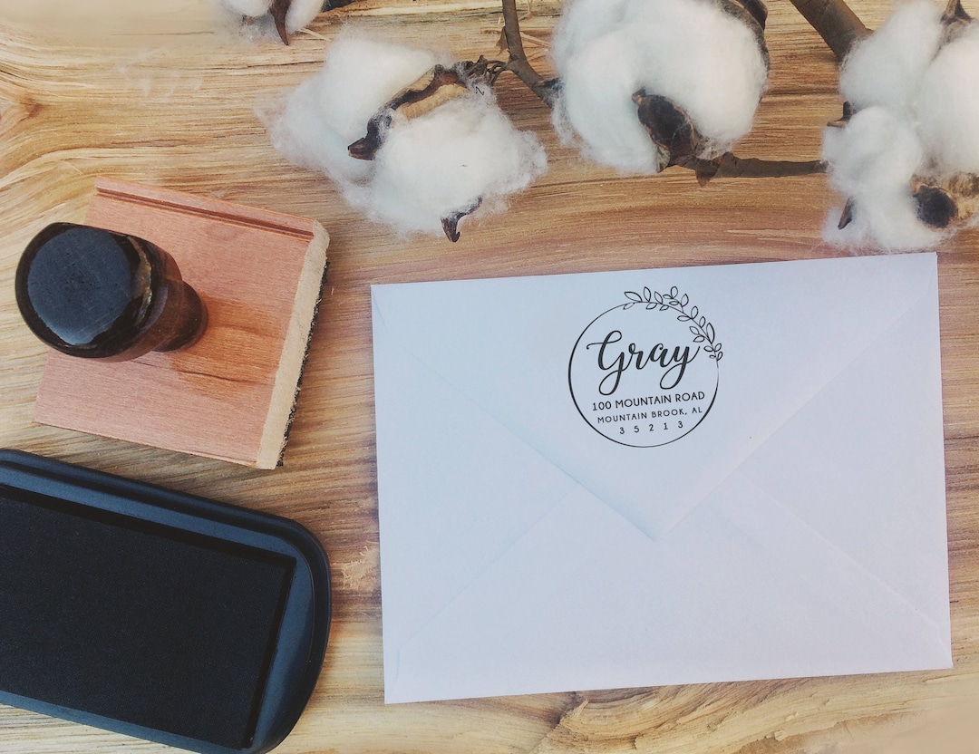 Custom Address Stamp, Rubber Return Address Stamp, Calligraphy Address ...