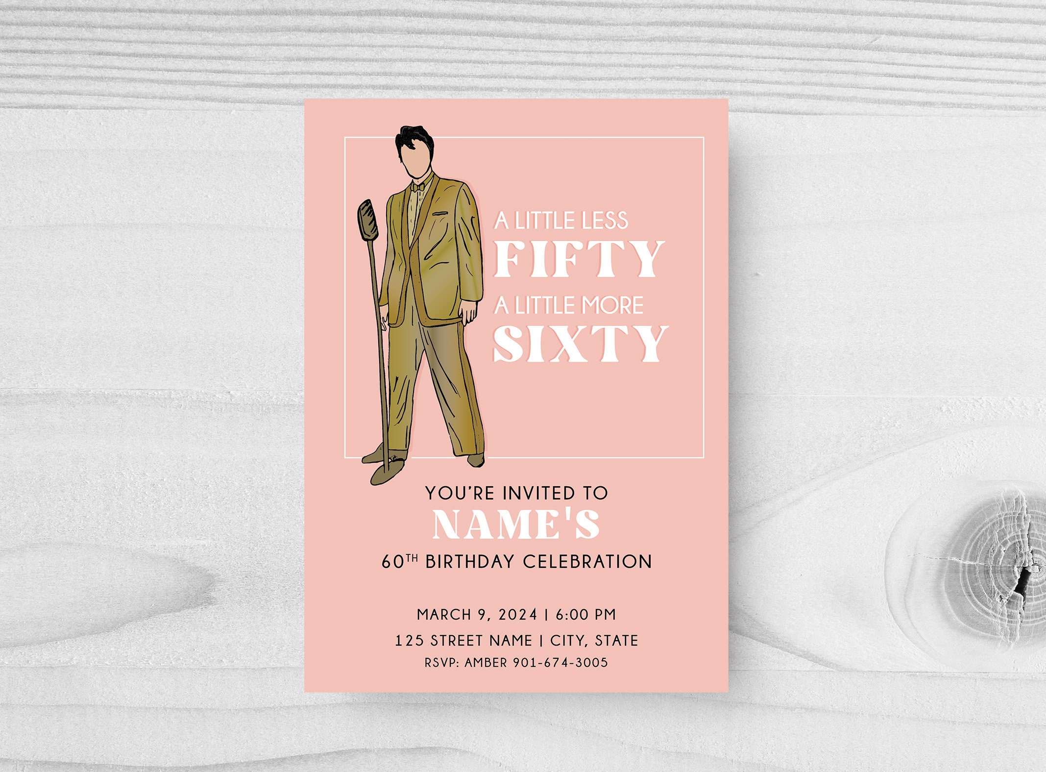 Elvis Presley Party Invitation, Elvis Gold Suit, Elvis Themed Party ...