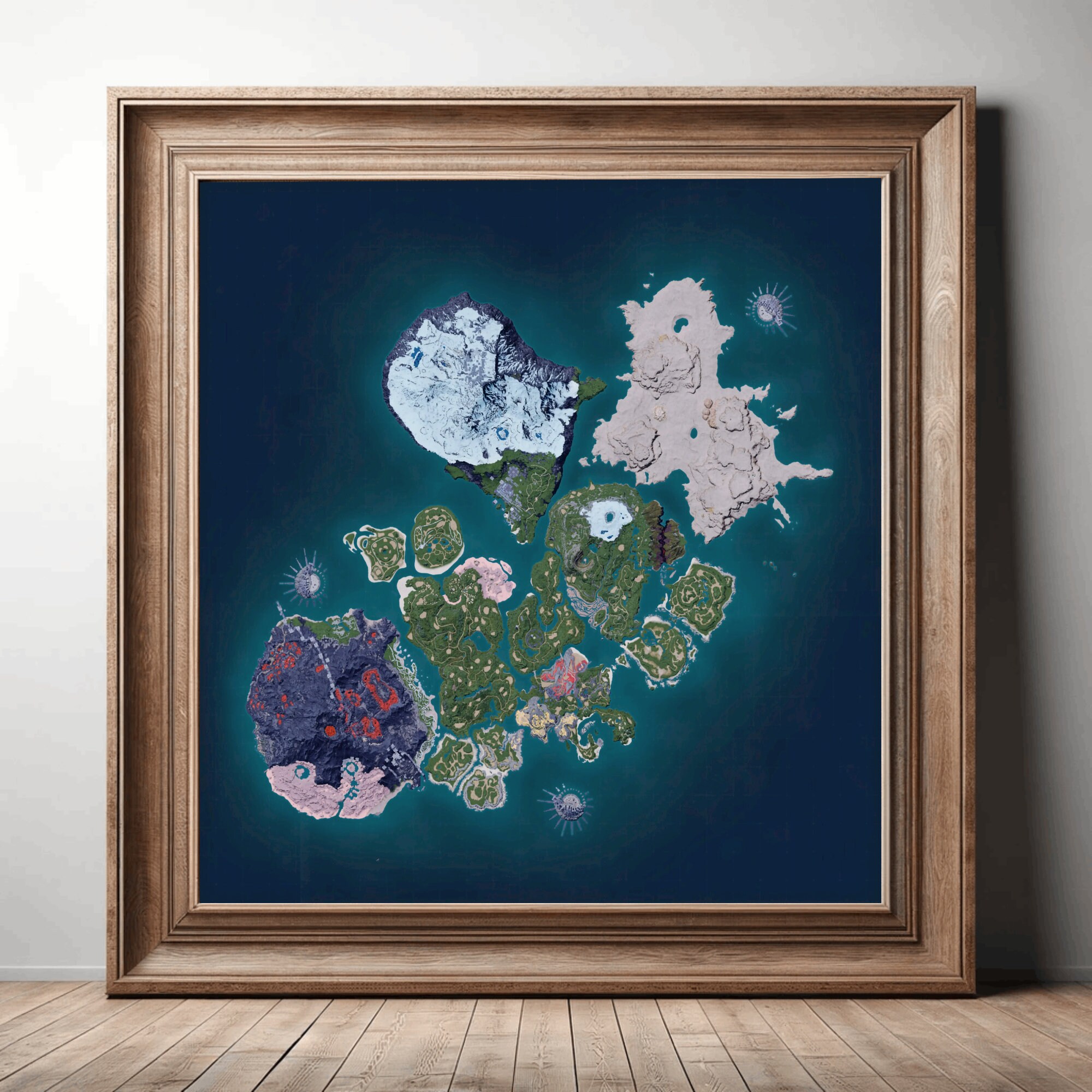 Palworld Map Digital Print File Exploration Map Wall Art , Palworld Map ...