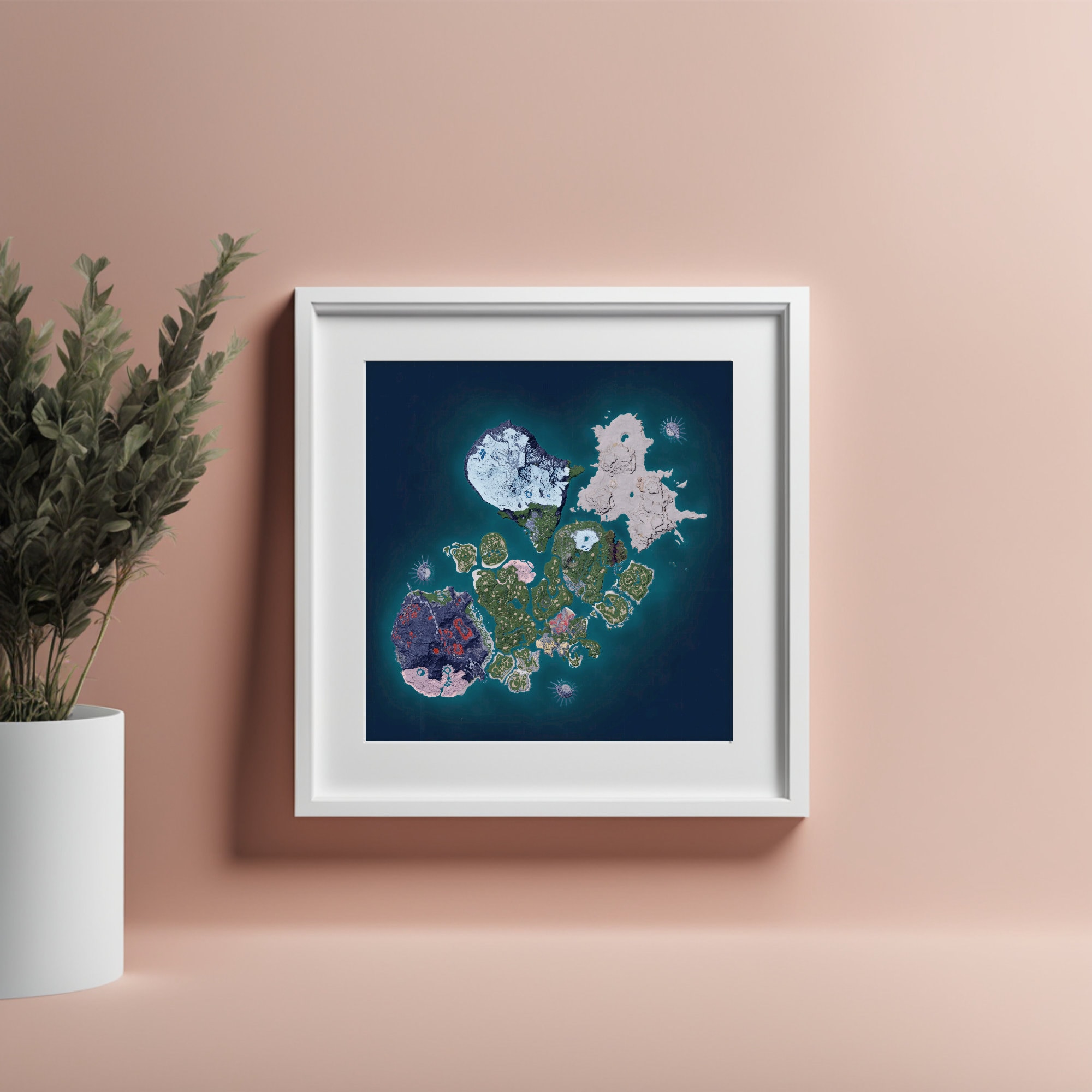 Palworld Map Digital Print File Exploration Map Wall Art , Palworld Map ...