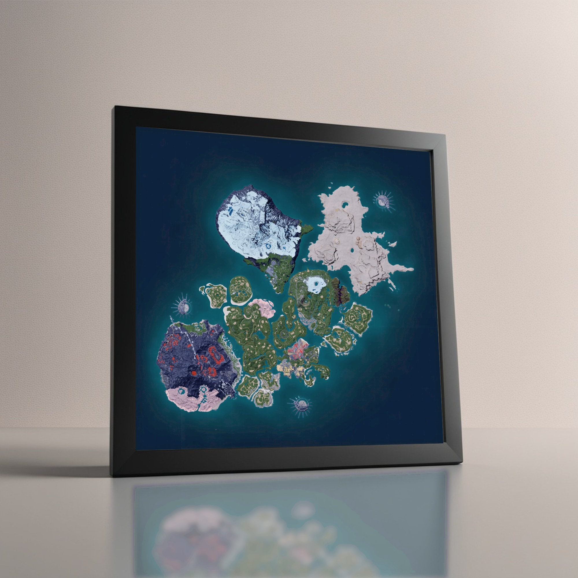 Palworld Map Digital Print File Exploration Map Wall Art , Palworld Map ...