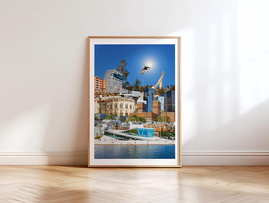Oslo Travel Poster | Modern Collage Wall Art, Norway Home Decor - Etsy