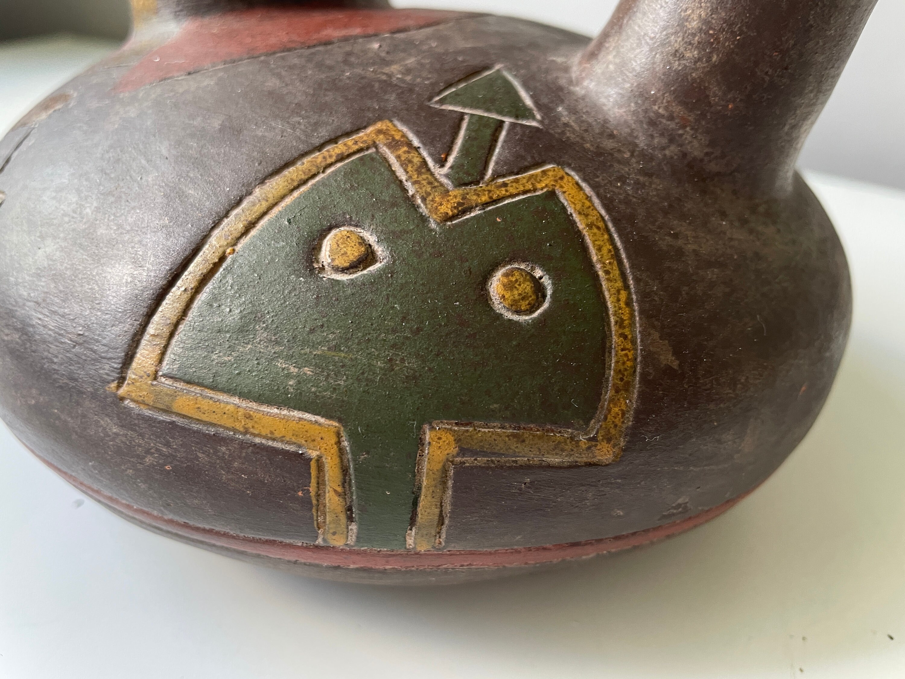 Pre-columbian Art Style Pottery, Nazca Peru, Jug Gourd Container ...