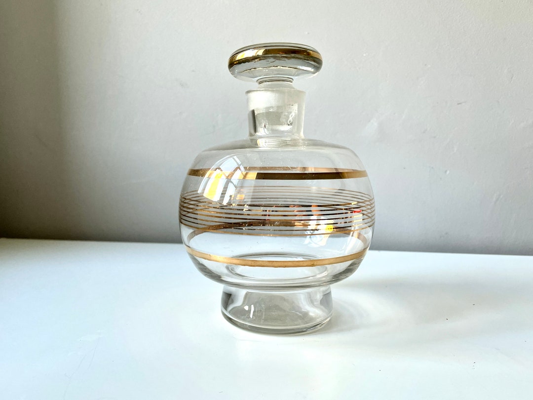 Old Carafe, Fine Gold Frieze, Decanter, Digestive Carafe, Bar Accessory ...