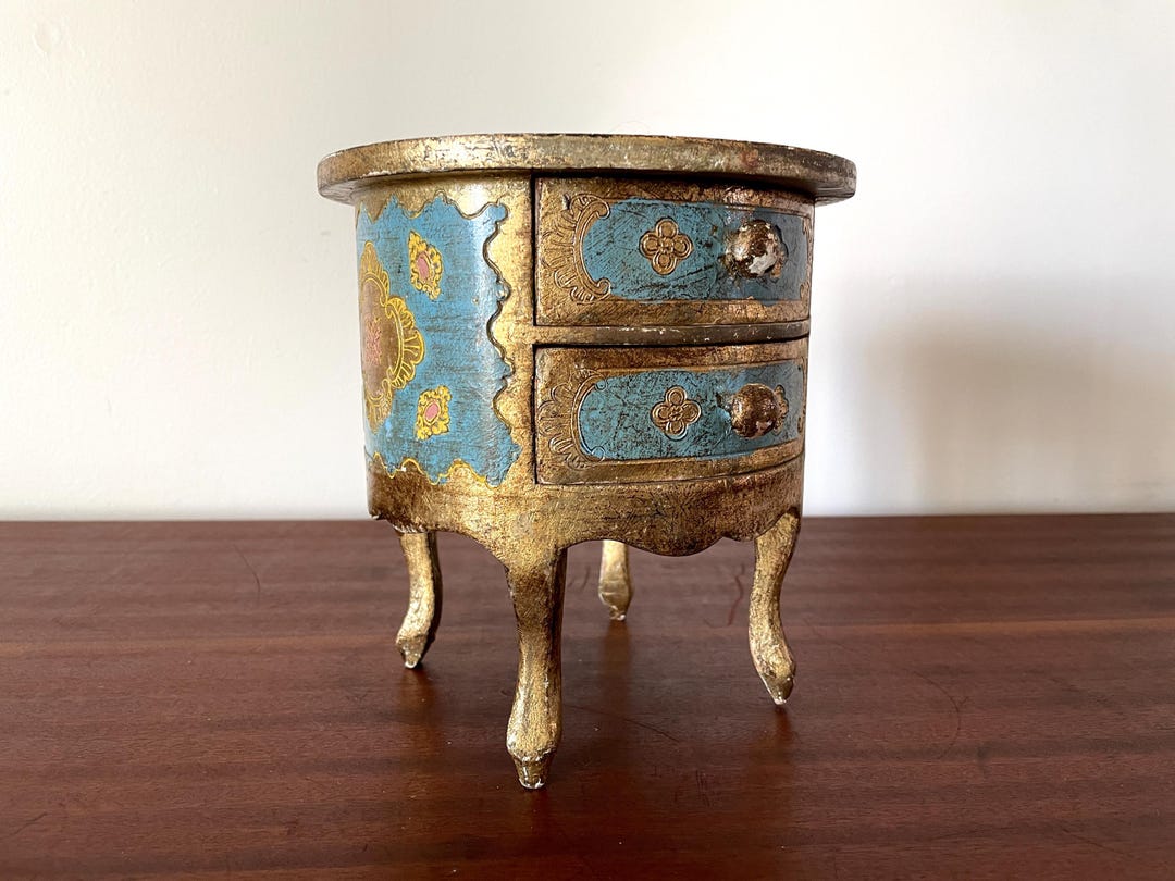 Baroque Jewelry Box, Made in Italy, Rococo Wooden Console, Gilded ...