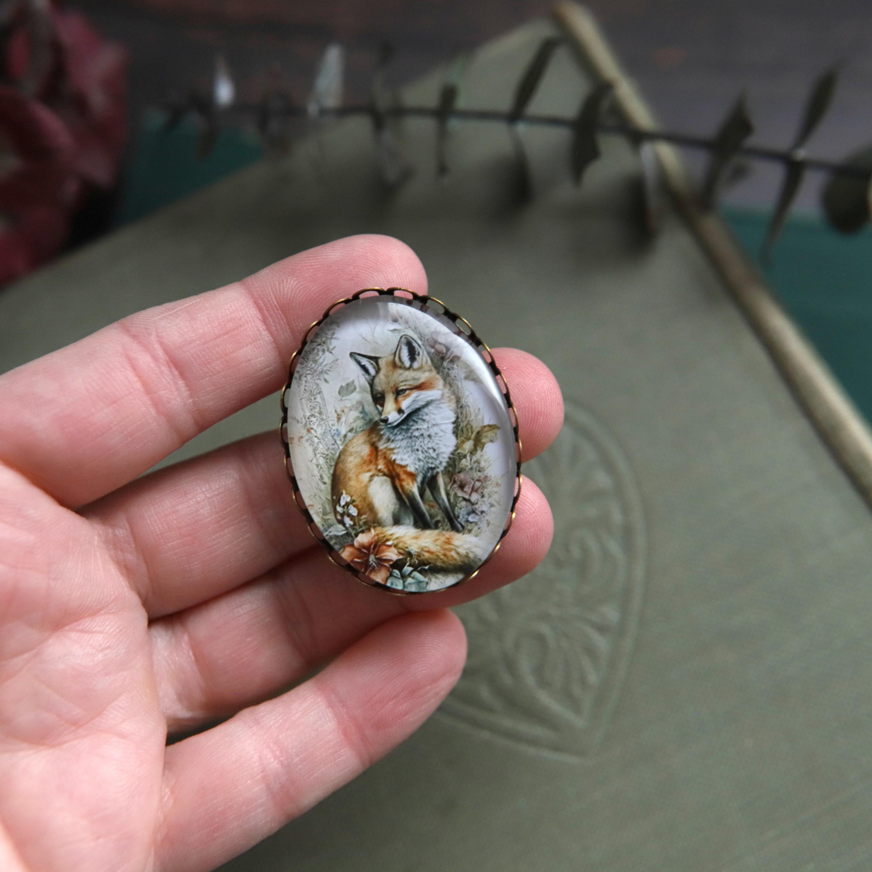 Fox Pin : Fox Badge, Vintage Brooches for Women, Autumn Brooch, Animal ...