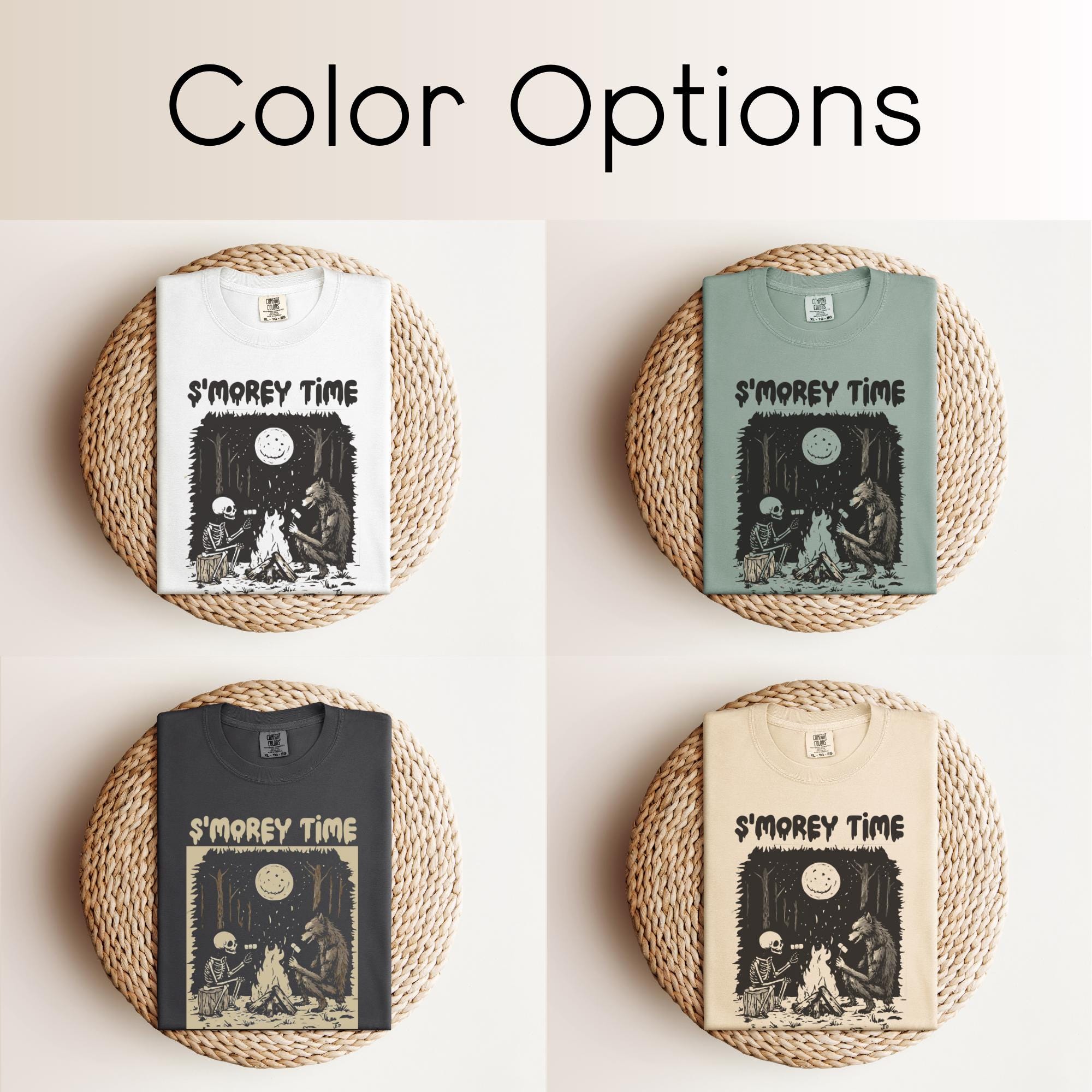 Comfort Colors Halloween Shirt: Spooky Skeleton S'morey Time Tee - Etsy