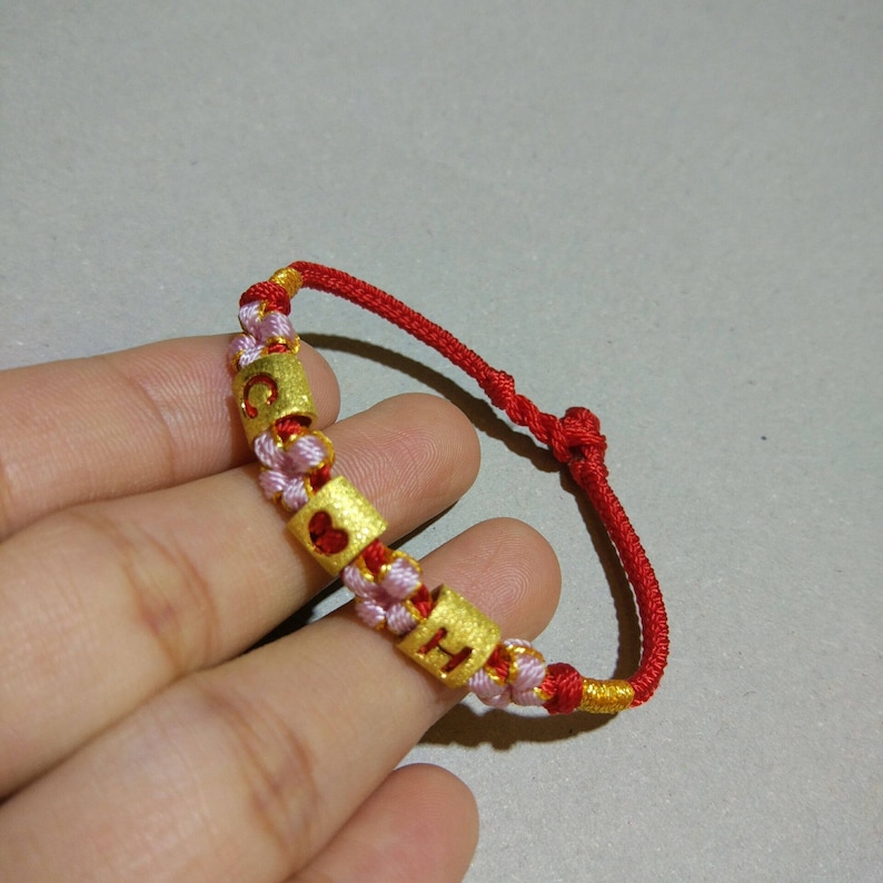 Forever 24k Pure Gold Chinese Red String Good Luck Bracelet - Etsy