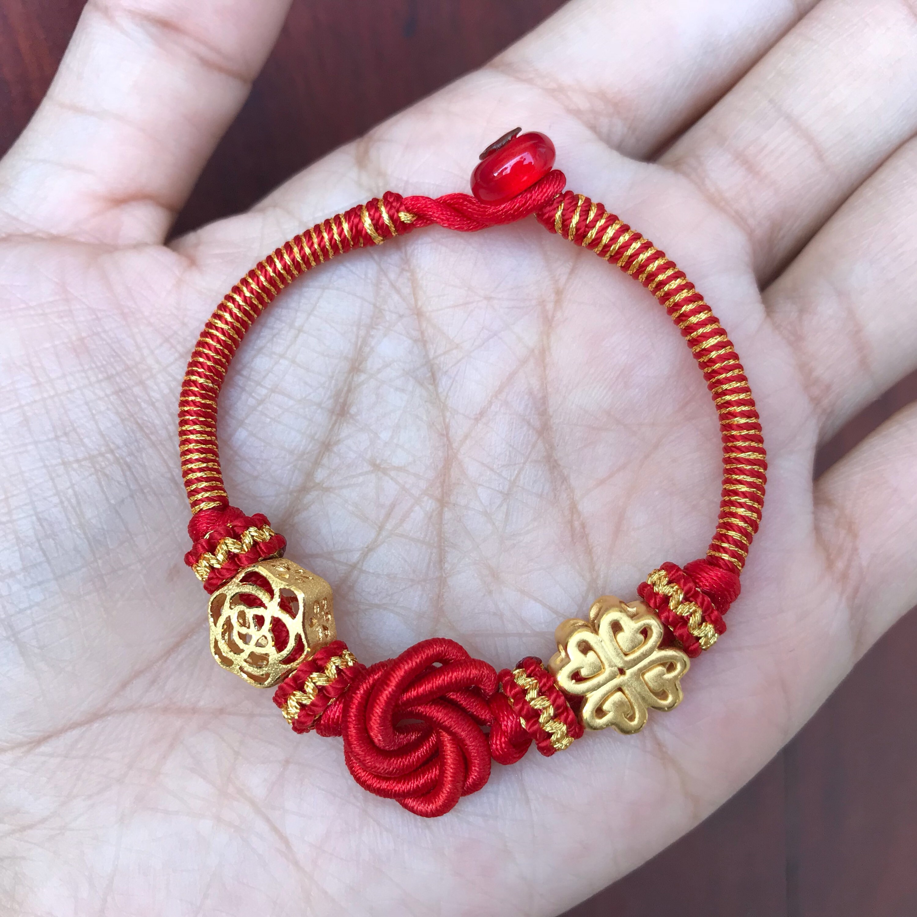 Marry You Love Knot 24k Gold Chinese Red String Bracelet - Etsy