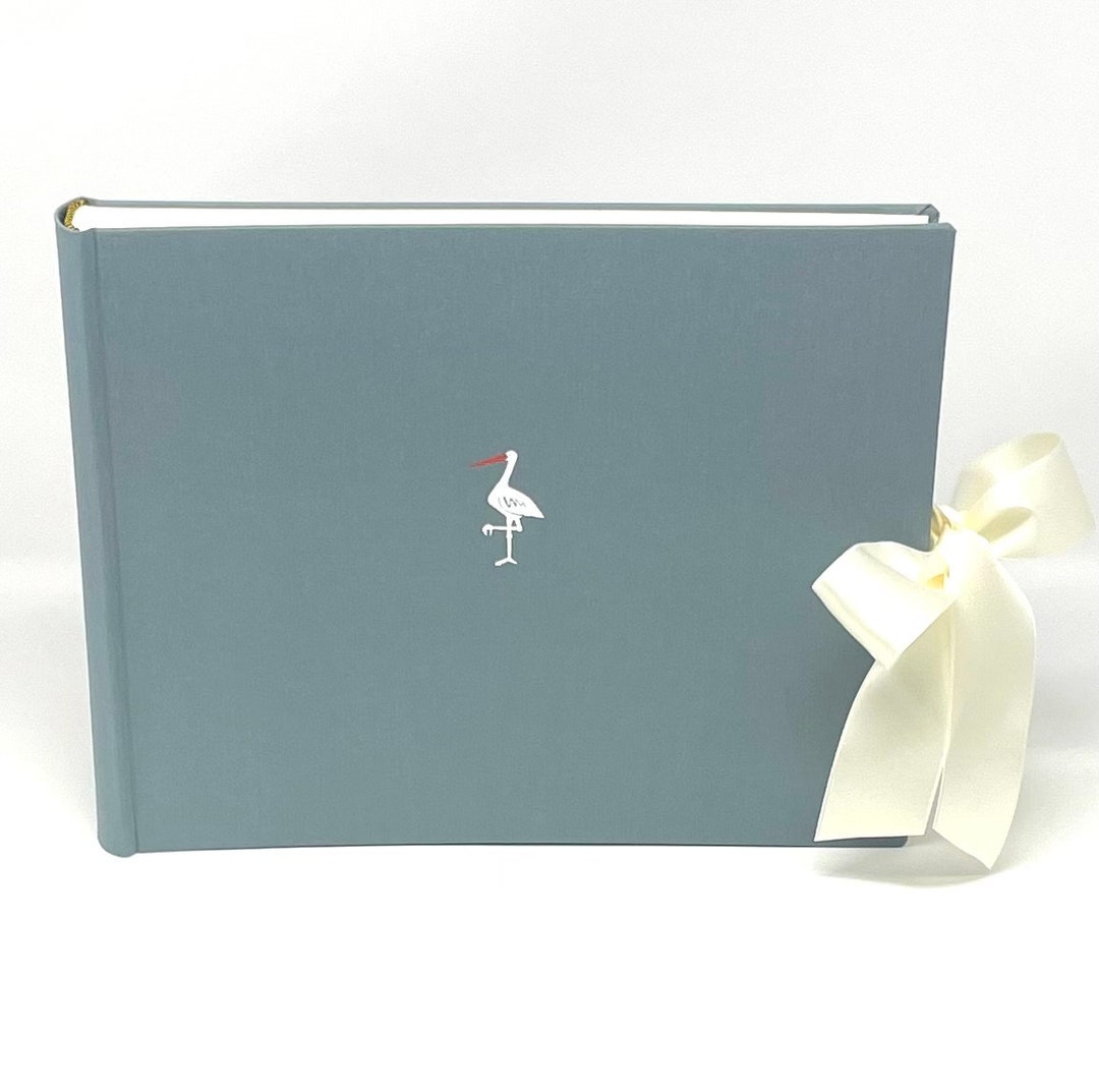 Baby Photo Album, Powder Blue Fabric Cover, 30 X 24 Cm, White Stork - Etsy